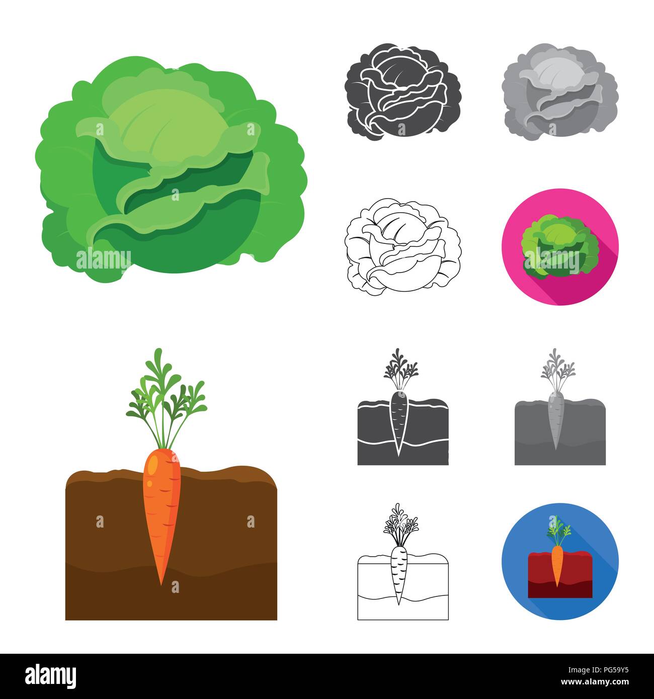 Plant, vegetable cartoon,black,flat,monochrome,outline icons in set ...