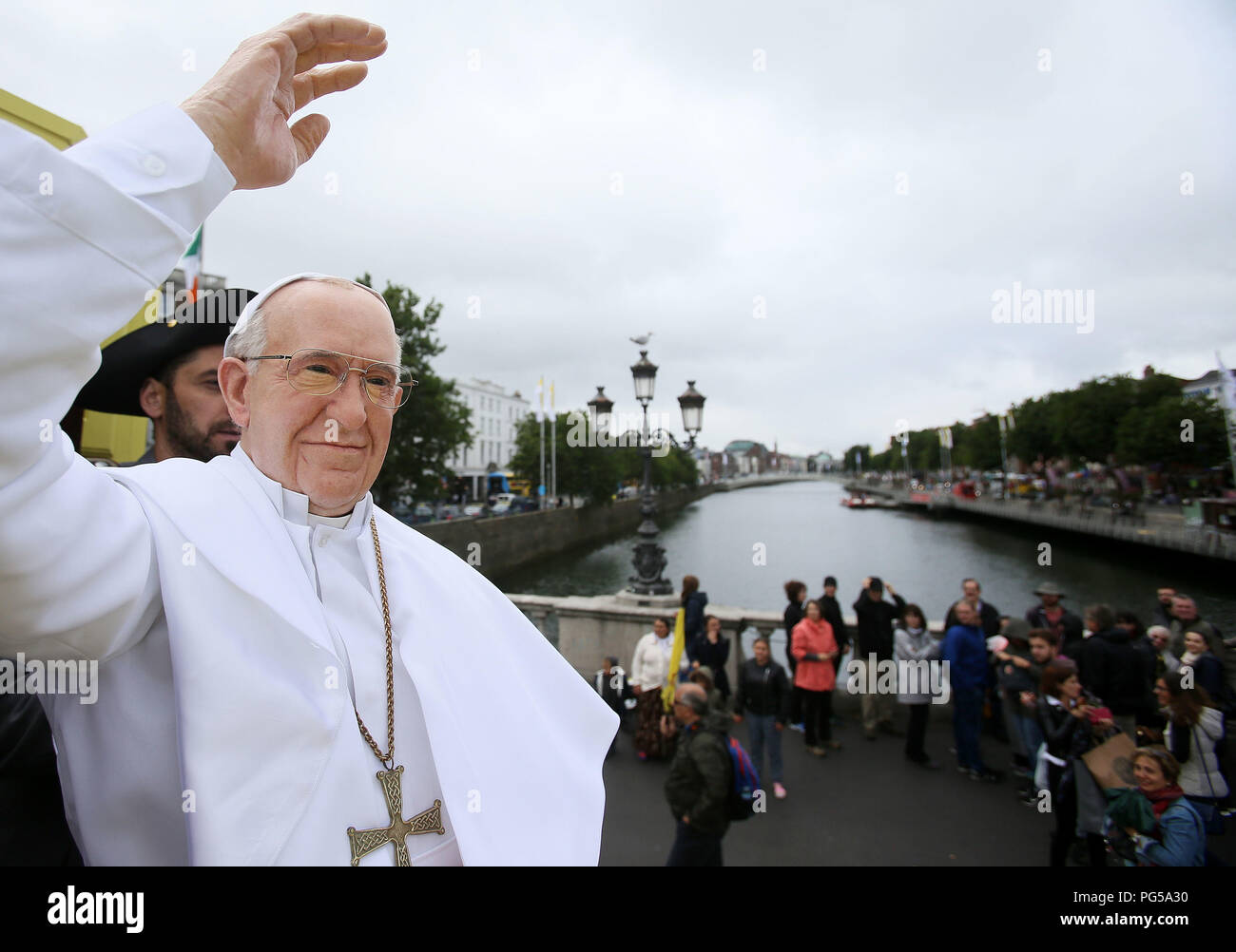 A newly unveiled wax work of Pope Francis aboard a newly refurbished ...