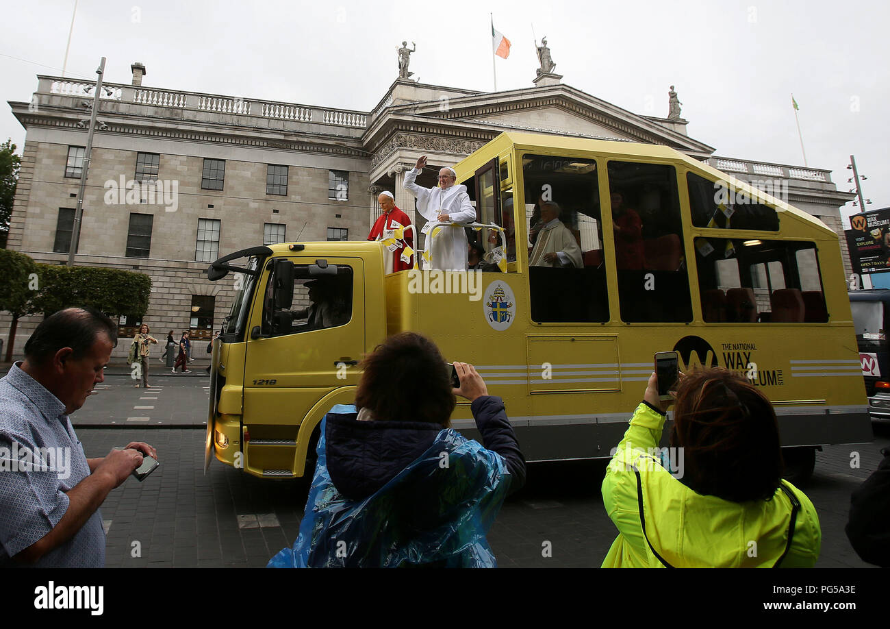 A newly unveiled wax work of Pope Francis aboard a newly refurbished ...