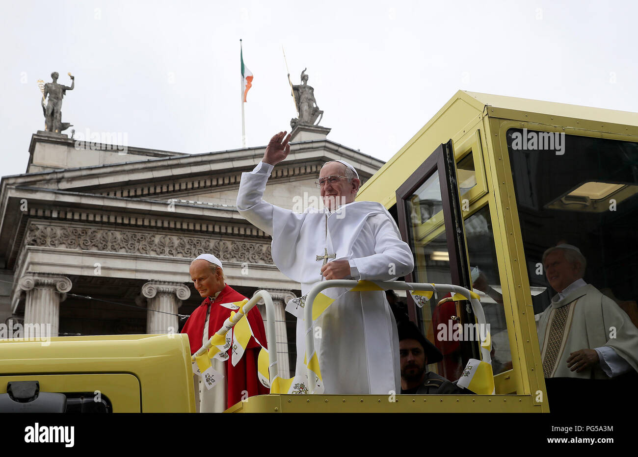 A newly unveiled wax work of Pope Francis aboard a newly refurbished ...