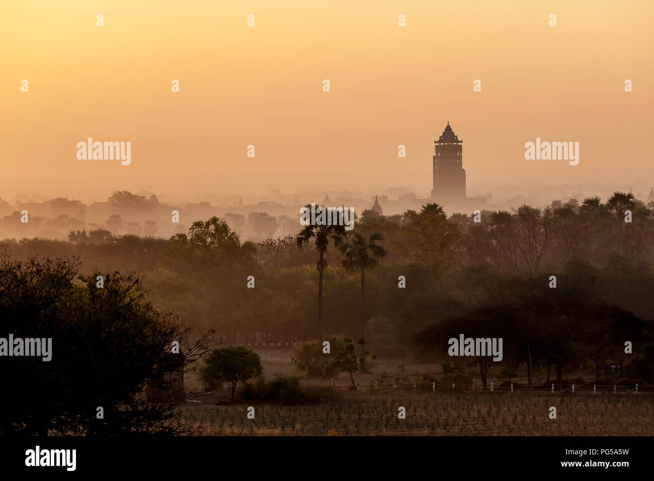 Bagan Nan Myint Tower on sunset, Myanmar (Burma Stock Photo - Alamy