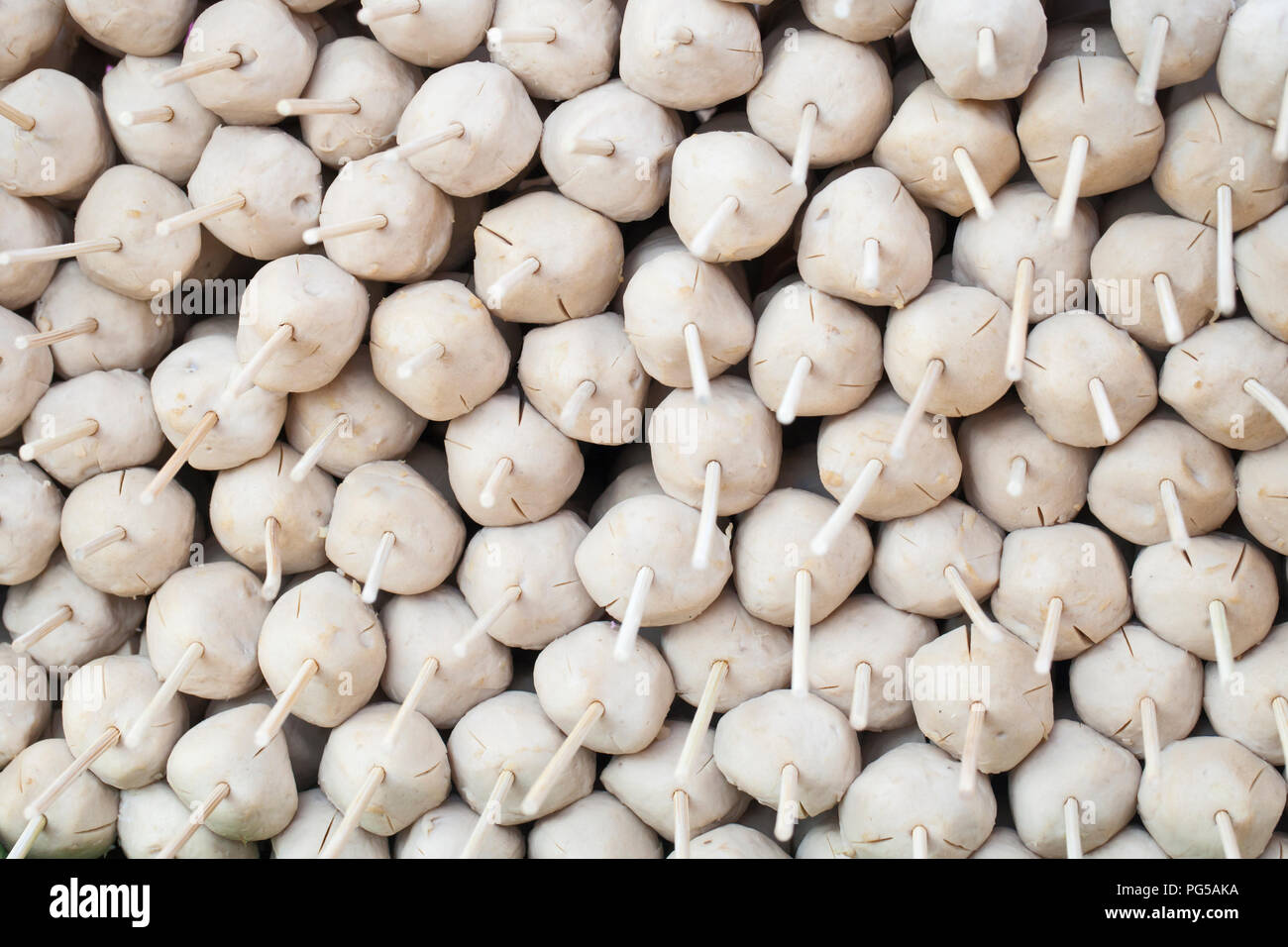 Mini pork ball on stick, thai street delicacy, Thailand Stock Photo - Alamy