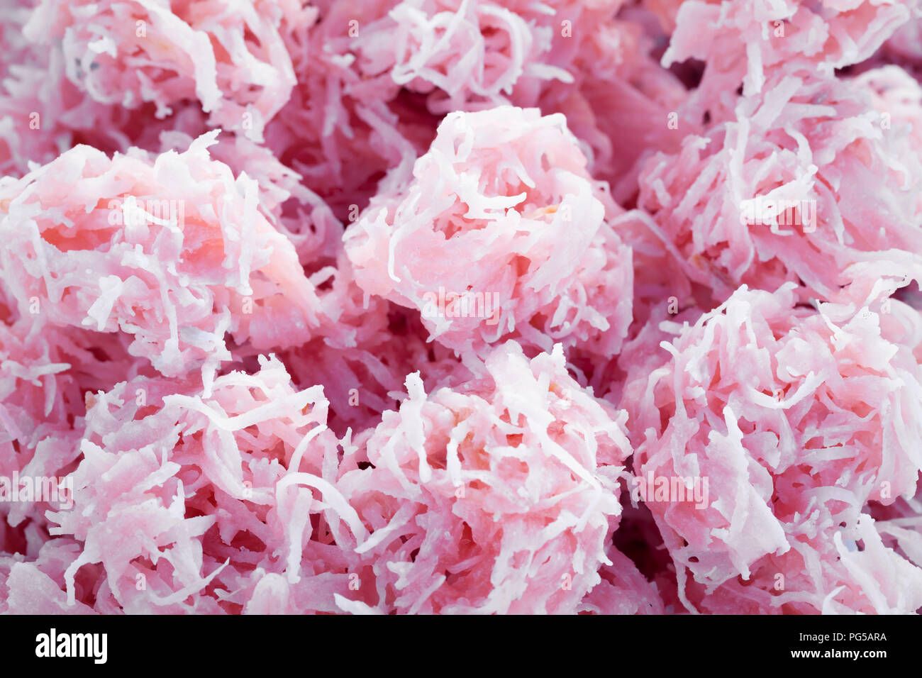 Thai coconut pancake, a dessert made from sliced coconut with tapioca ...