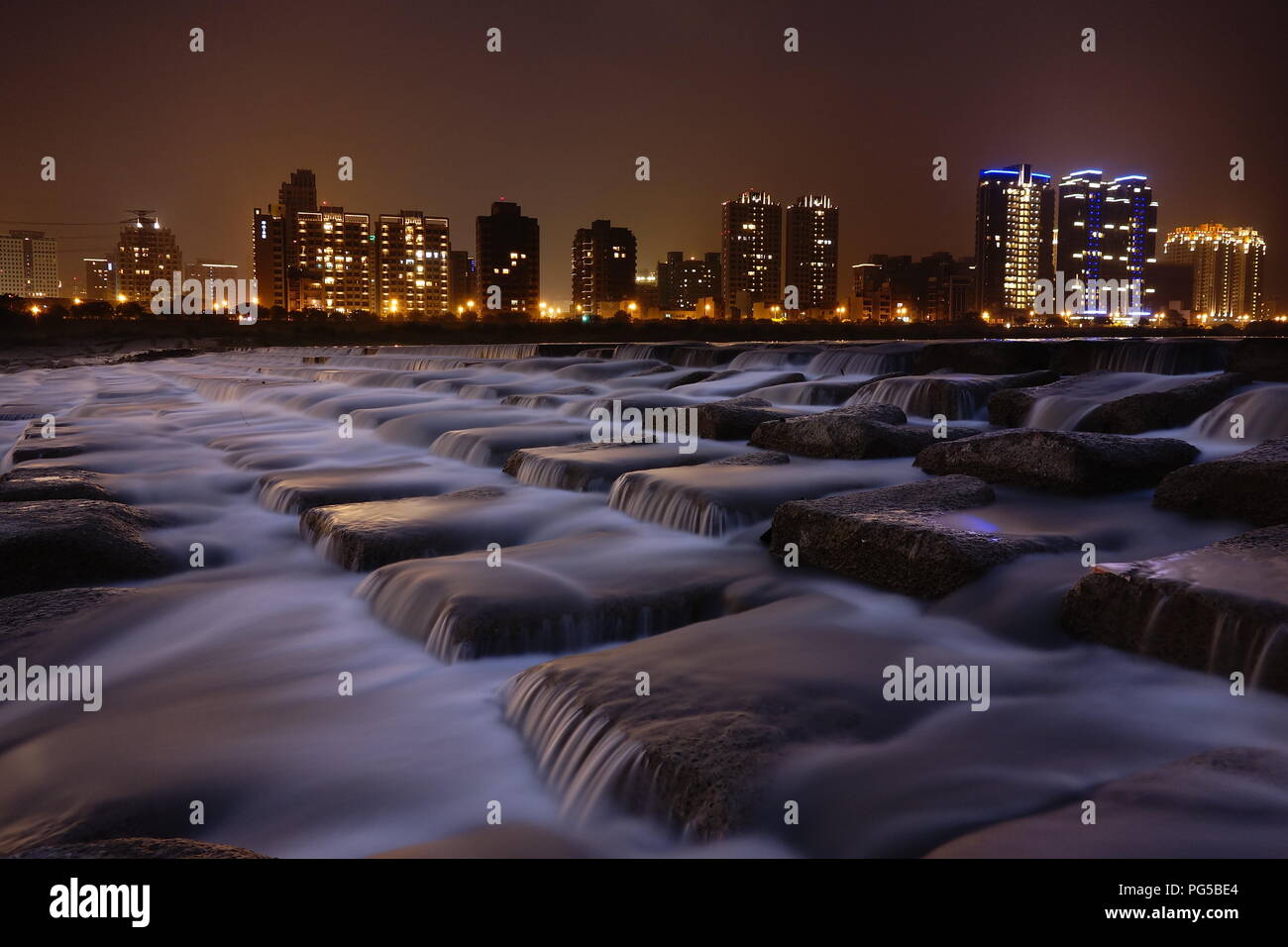 Tofu rock and Hsinchu City at the Night Stock Photo - Alamy