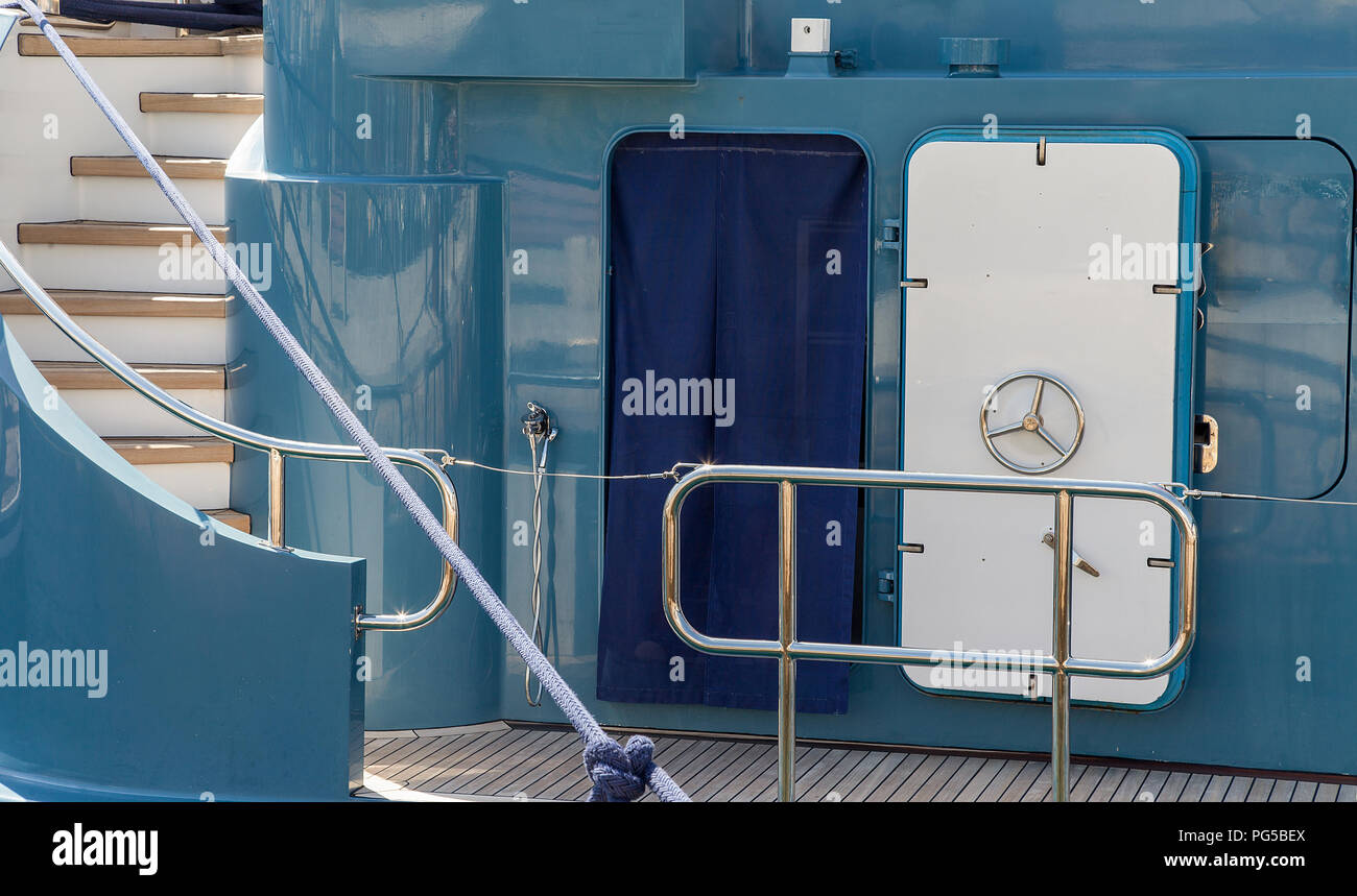 Closeup of Luxury Yachts stern open door. Stock Image Stock Photo - Alamy