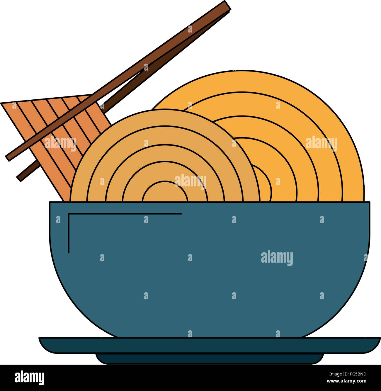 Cooked noodle Stock Vector Images - Alamy