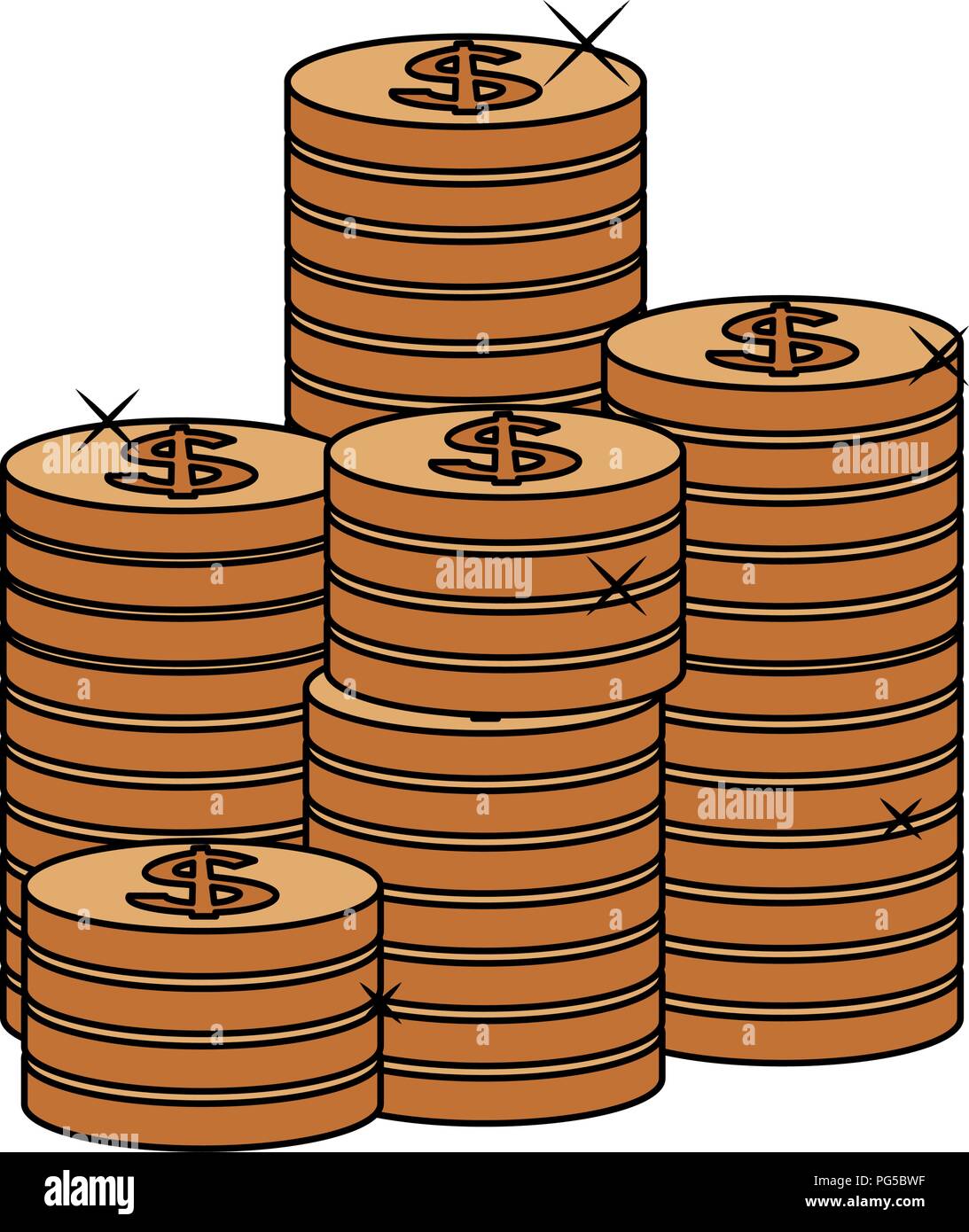 Coins stacked isolated Stock Vector Image & Art - Alamy