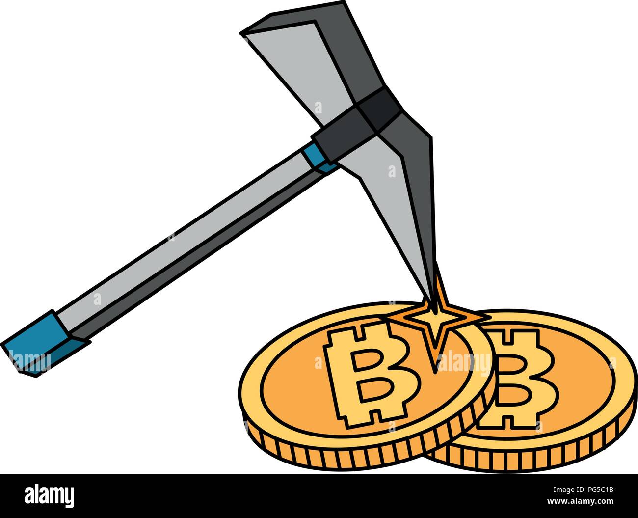 Mining bitcoins symbol Stock Vector Image & Art - Alamy