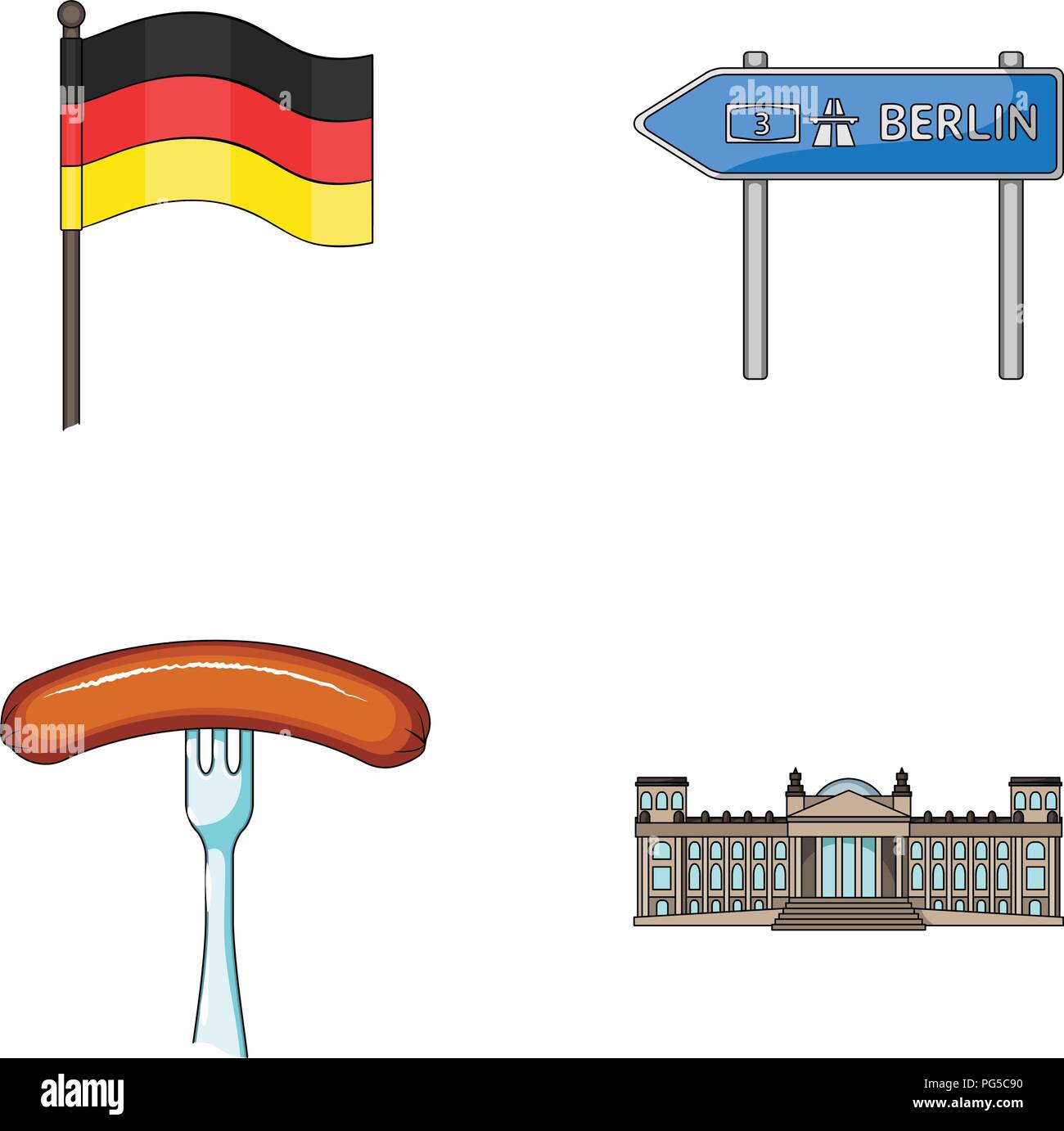 Country Germany cartoon icons in set collection for design. Germany and ...