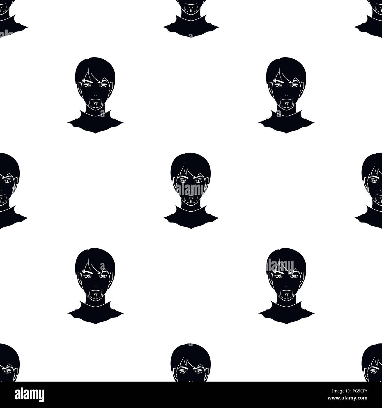 Avatar and face black icons in set collection for design. A person's ...