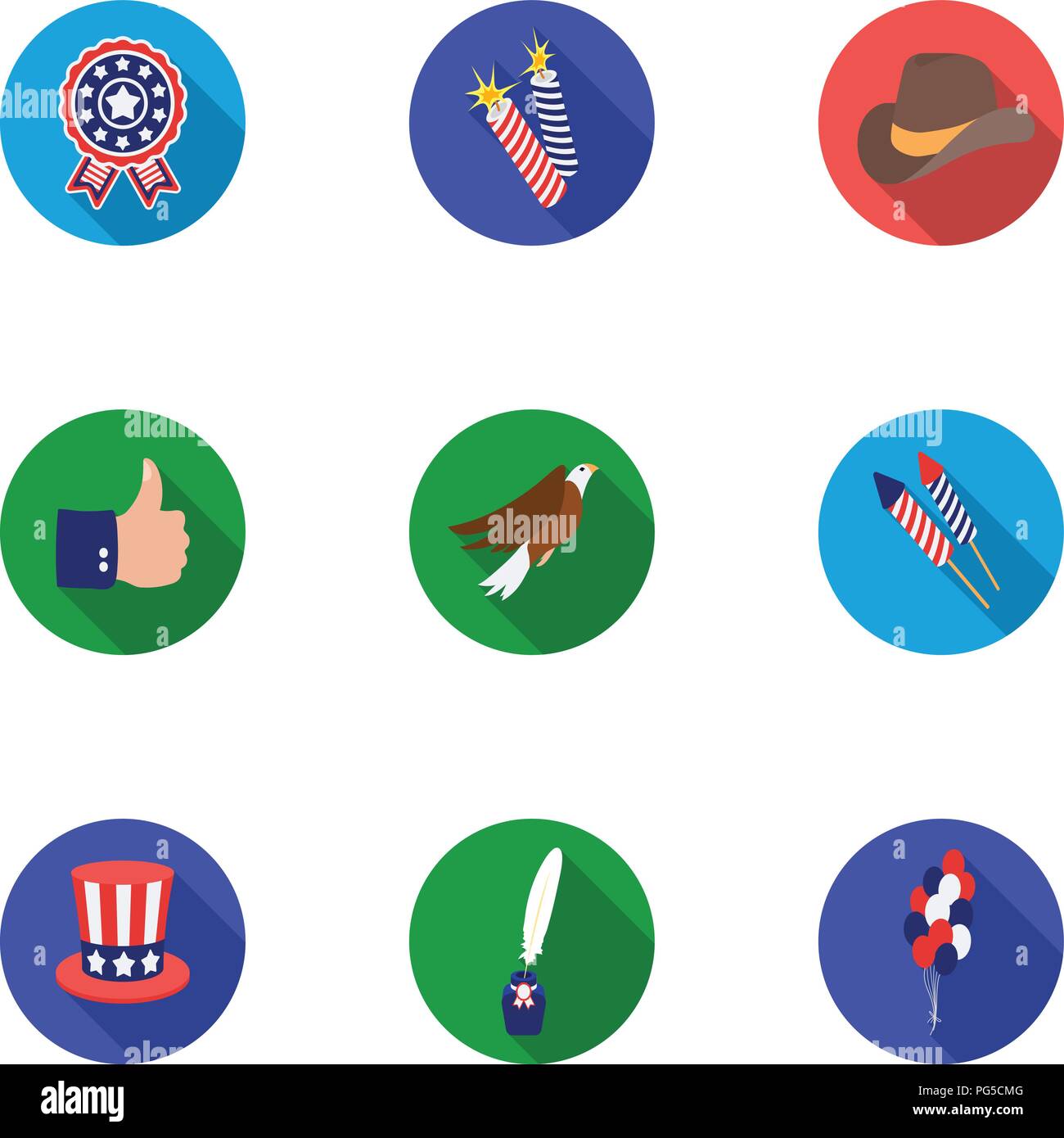Patriot Day set icons in flat style. Big collection of Patriot Day ...