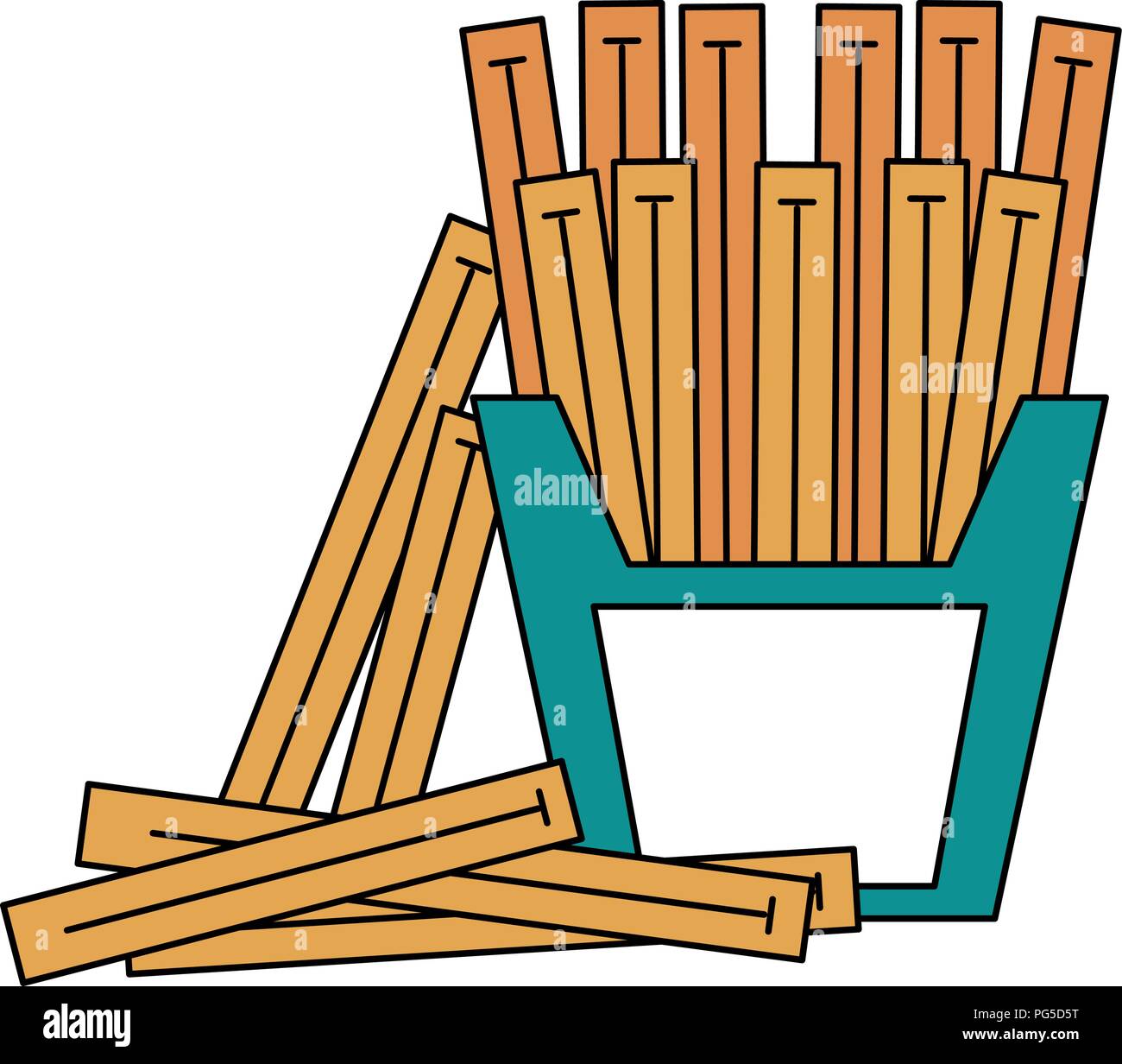 French fries in box Stock Vector Image & Art - Alamy