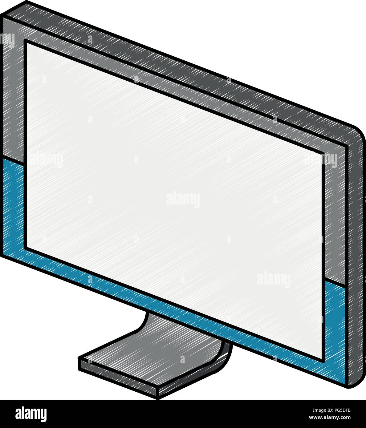 Computer screen technology scribble Stock Vector Image & Art - Alamy