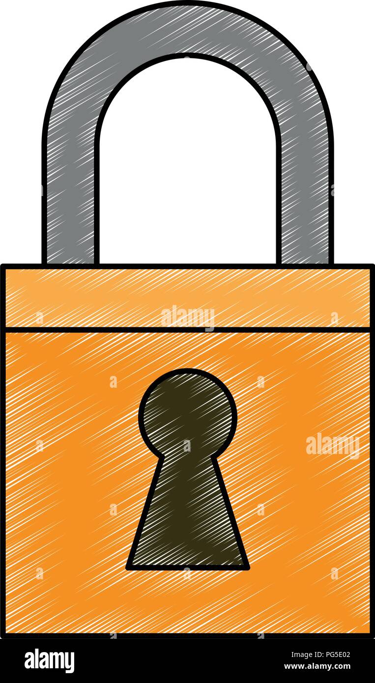 Padlock security emblem scribble Stock Vector Image & Art - Alamy