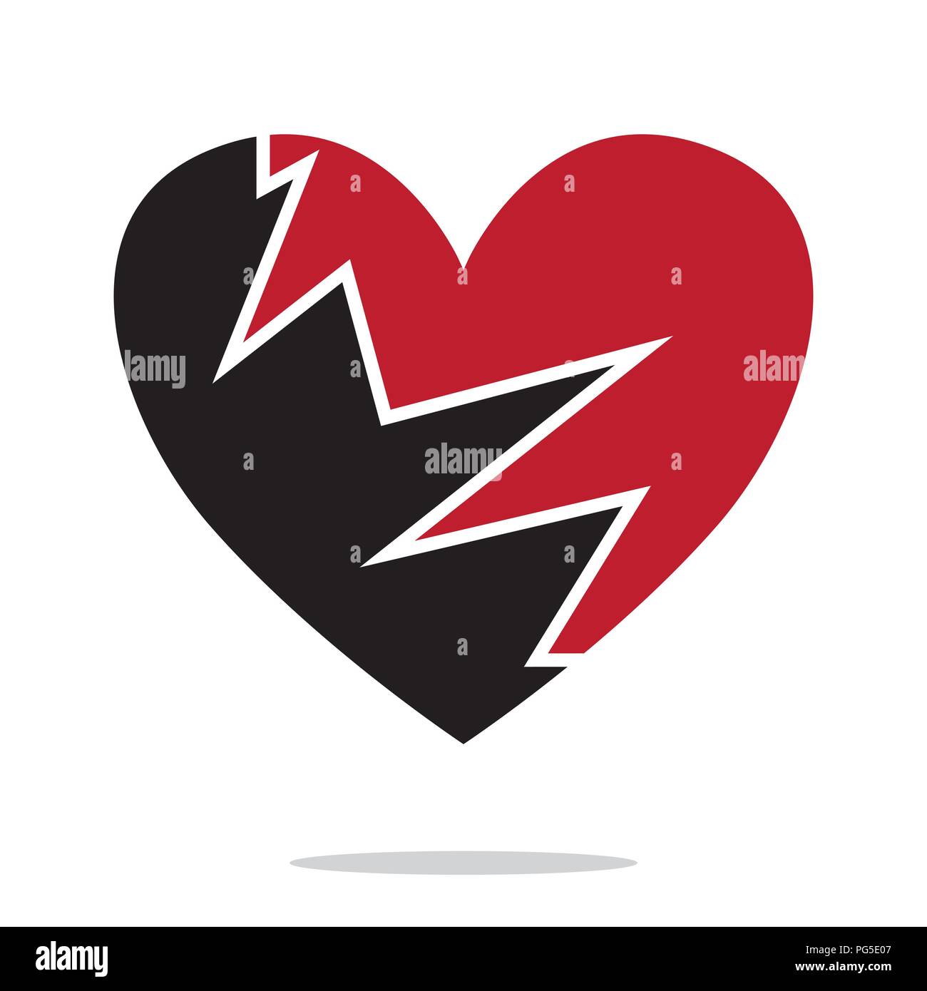 Broken Heart icon isolated on white background, heartbreak Vector and ...
