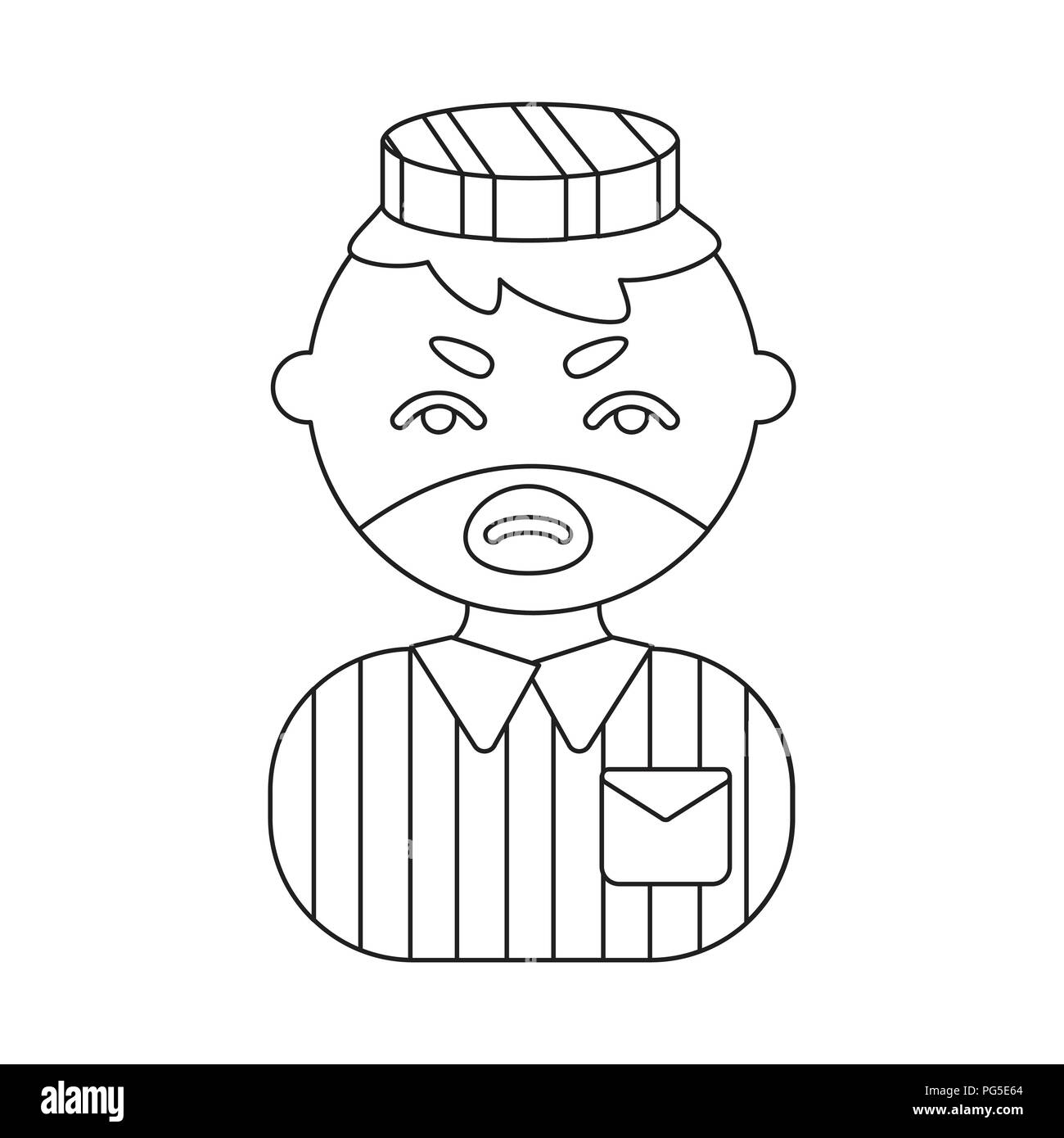 Prisoner outline icon. Illustration for web and mobile Stock Vector ...