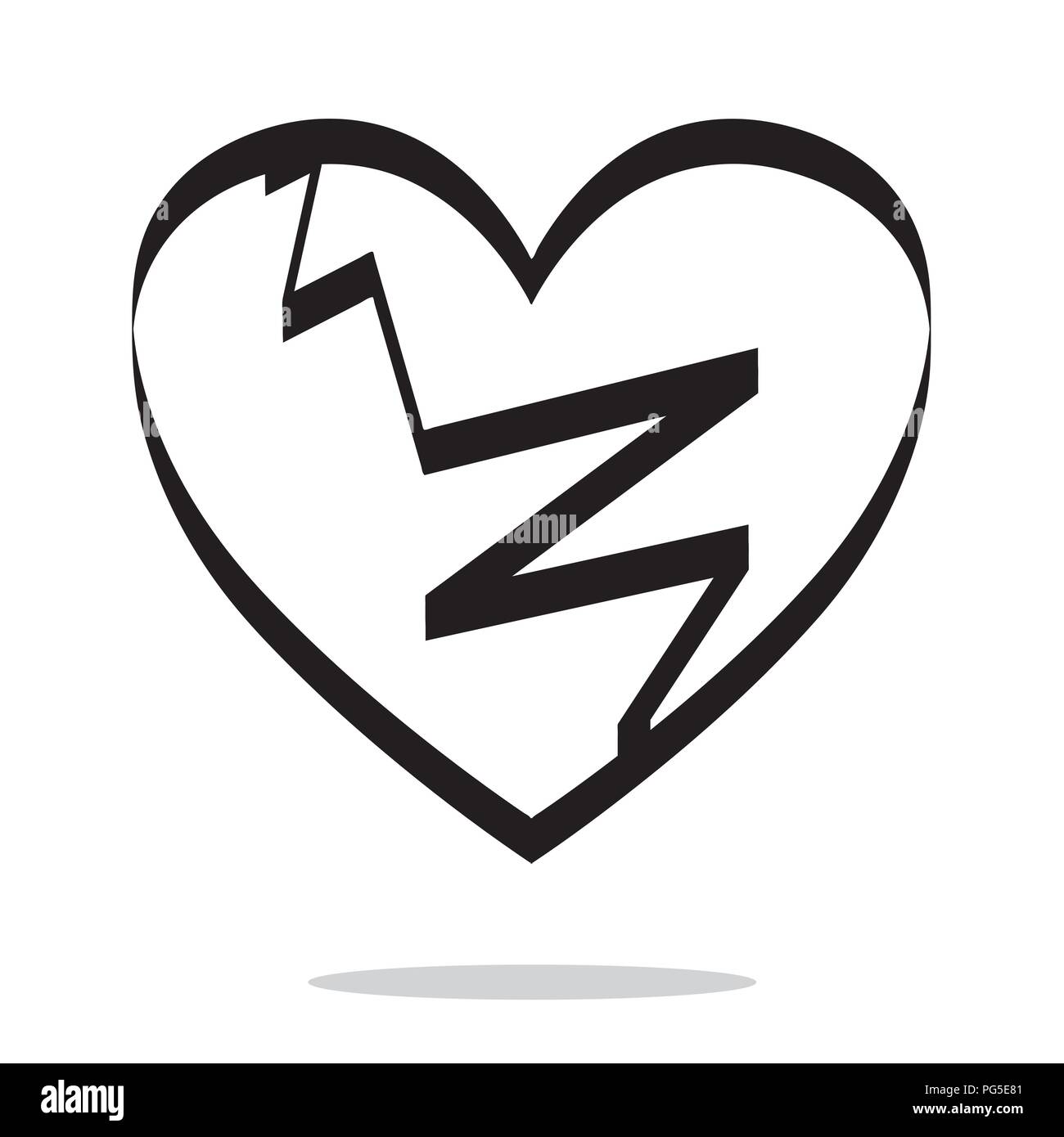 Broken Heart icon isolated on white background, heartbreak Vector and ...