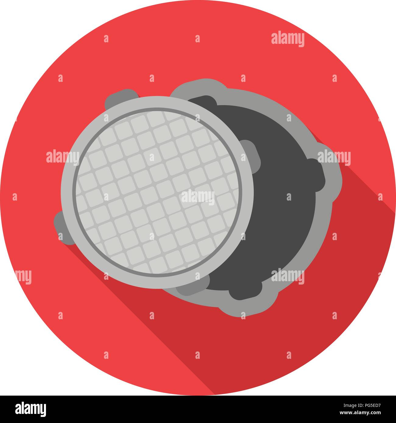 Manhole icon in flat style isolated on white background. Plumbing ...