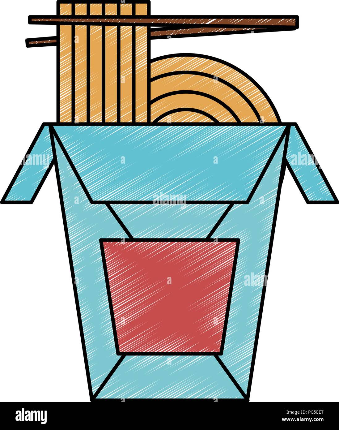 Noodles in box scribble Stock Vector Image & Art - Alamy