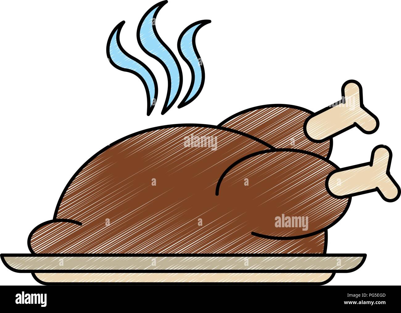 Chicken on dish scribble Stock Vector Image & Art - Alamy