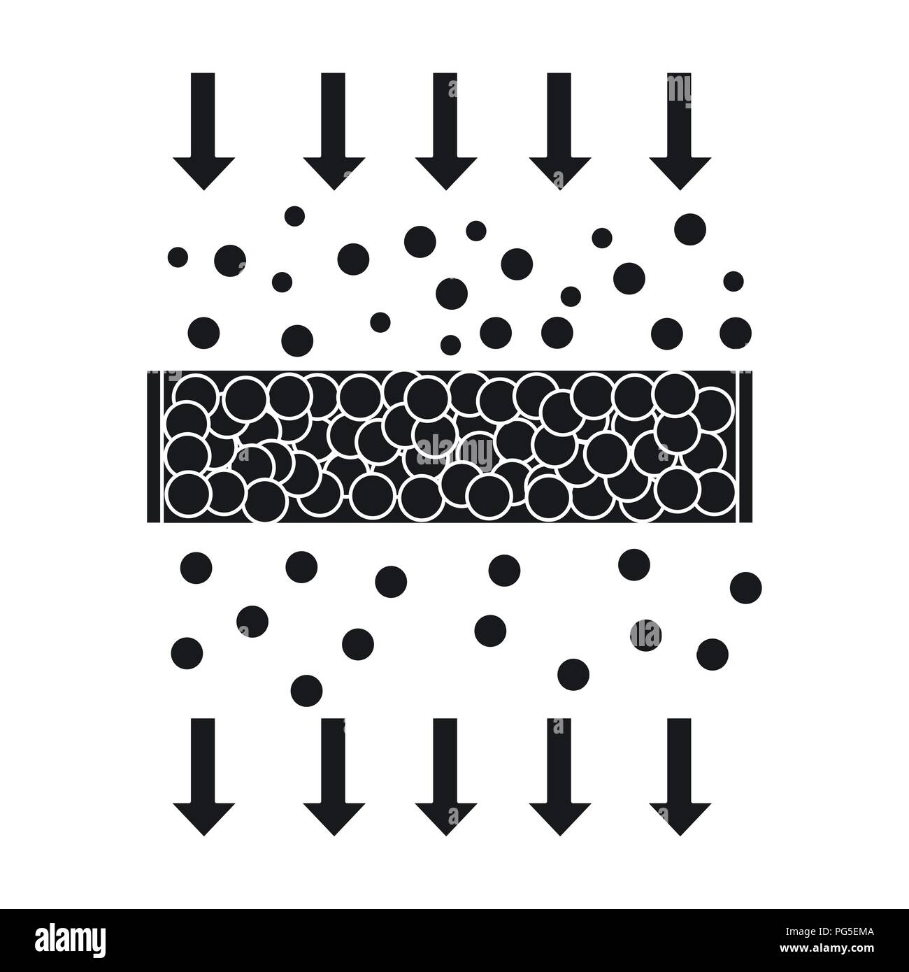 Water filtration icon in black design isolated on white background ...