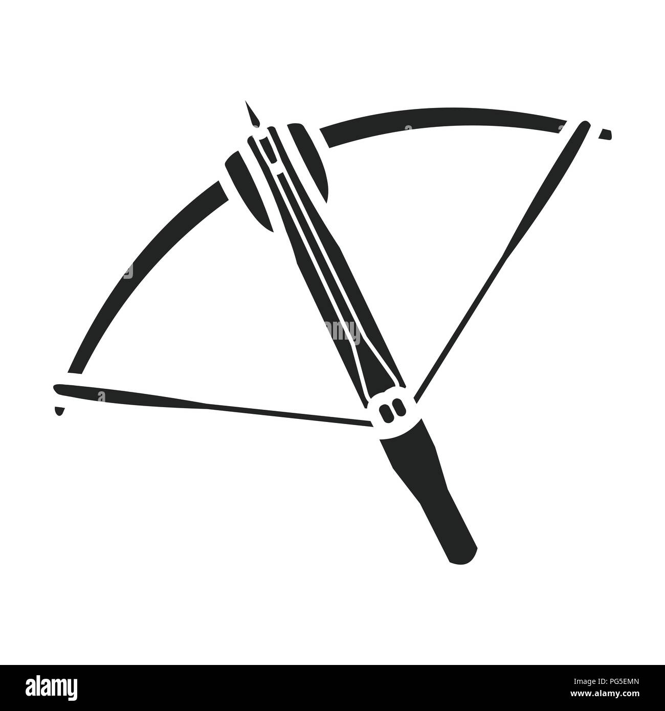 Crossbow icon in black style isolated on white background. Weapon ...