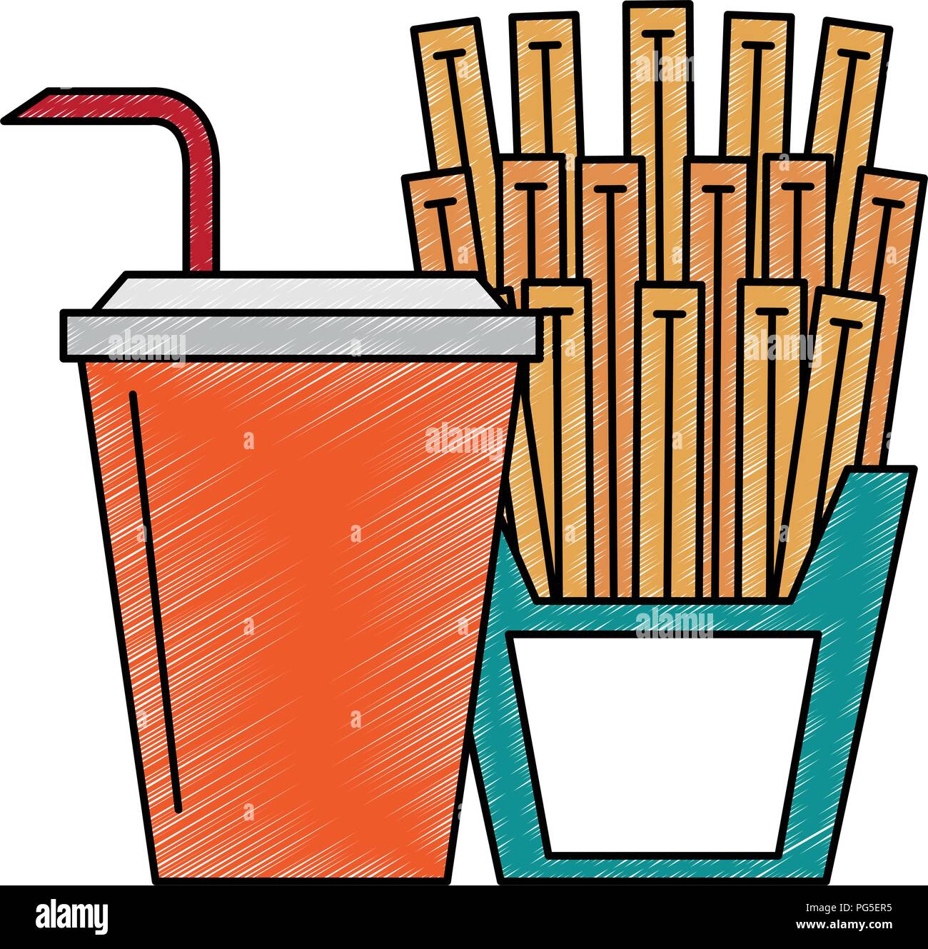 Illustration packet french fries Stock Vector Images - Alamy