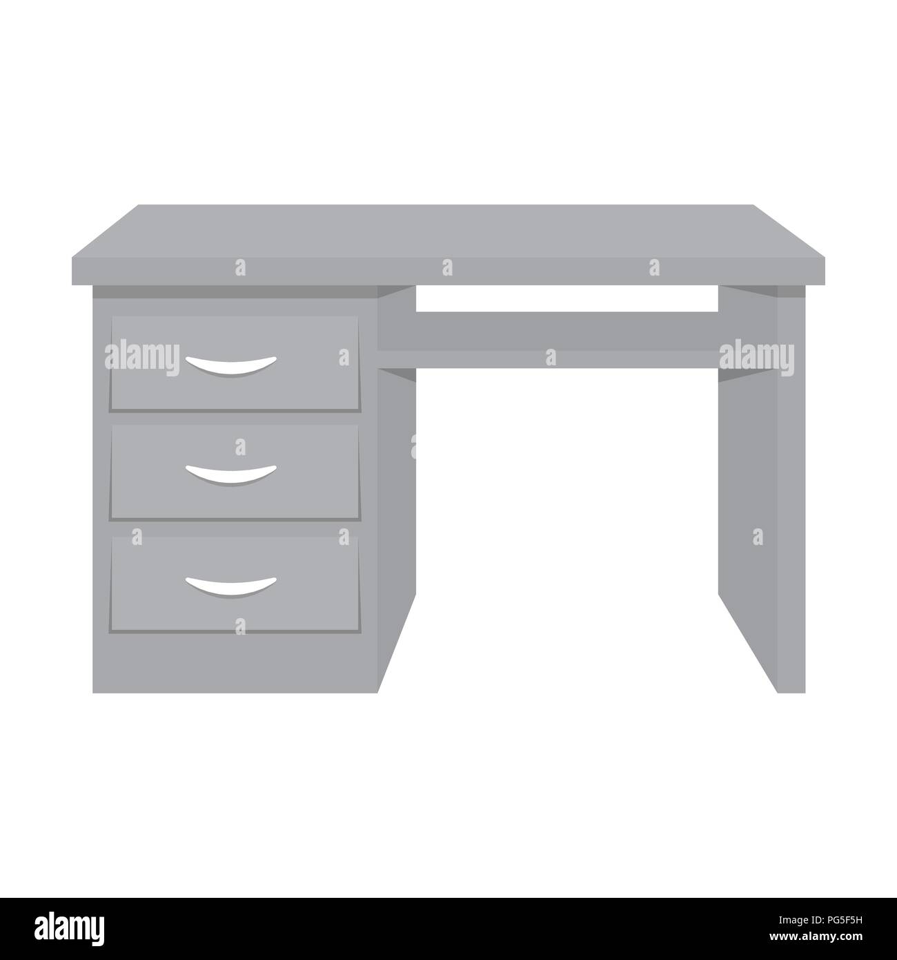 Office desk icon in monochrome style isolated on white background ...