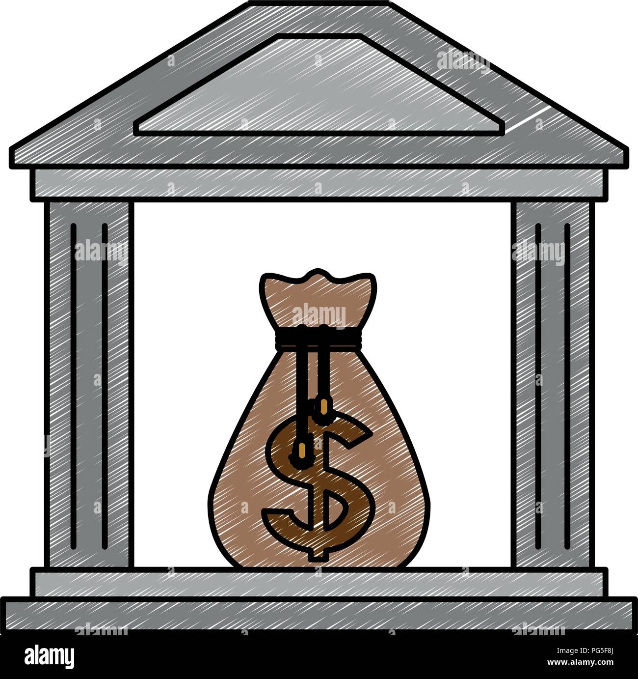 Bank building symbol scribble Stock Vector Image & Art - Alamy