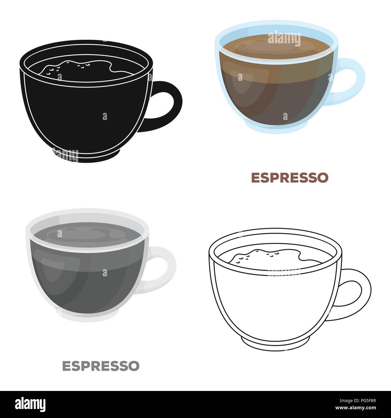 Espresso coffee.Different types of coffee single icon in cartoon style ...