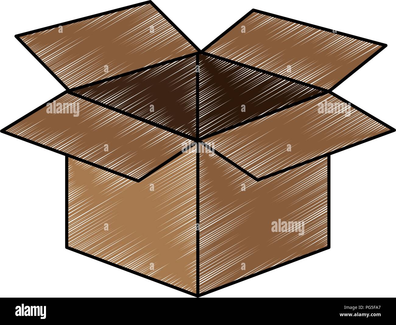 Cardboard box open scribble Stock Vector Image & Art - Alamy