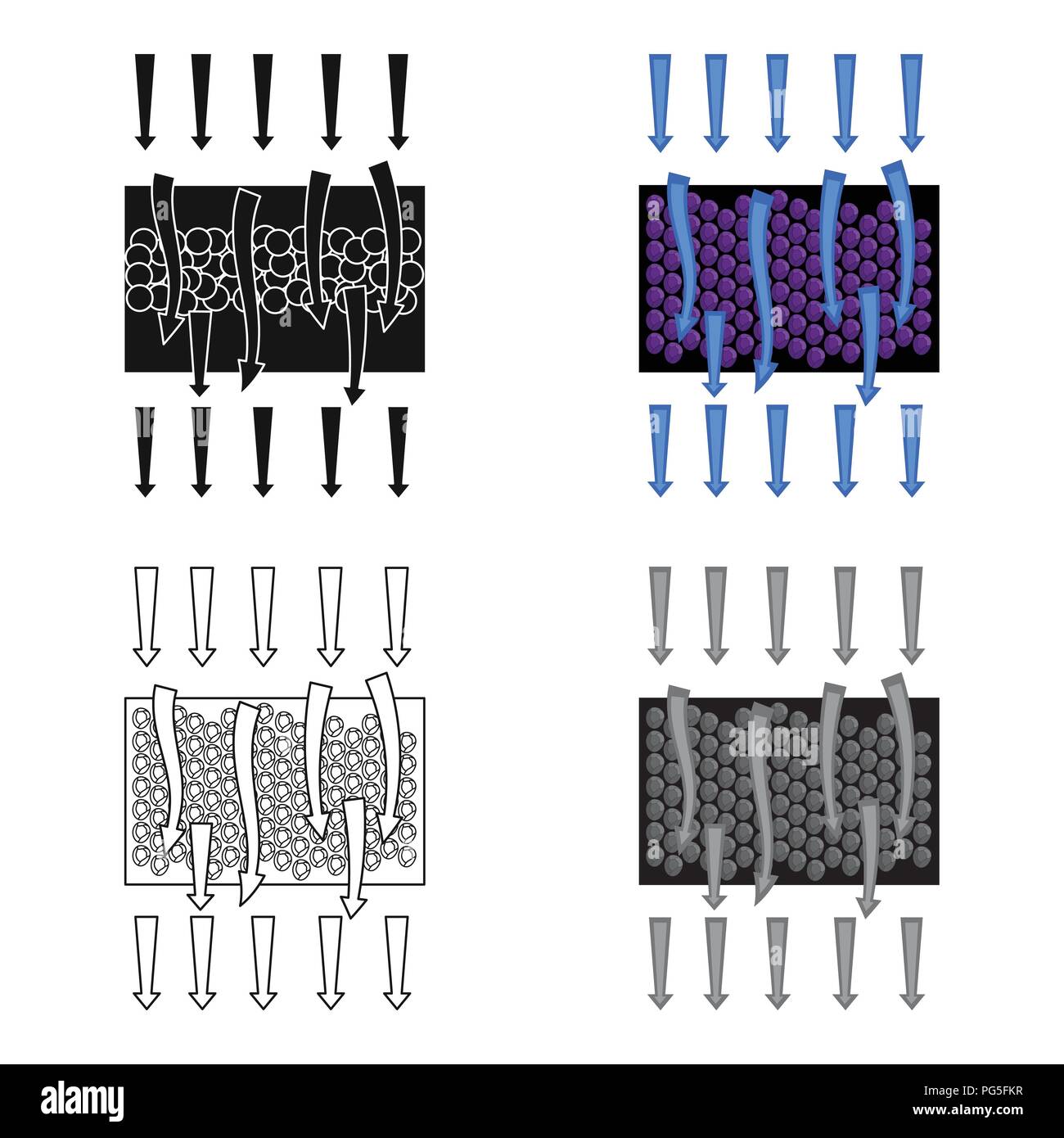 Water filtration through carbonic filter icon in cartoon design ...