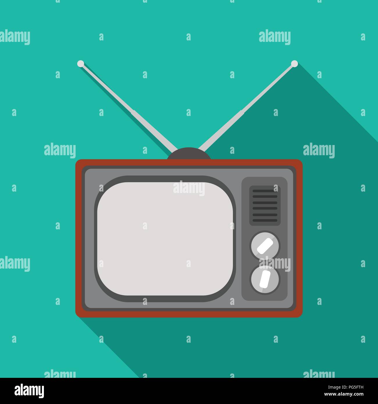 Old TV.Old age single icon in flat style vector symbol stock ...