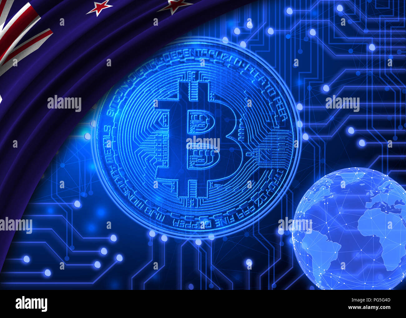 New zealand flag shown hi-res stock photography and images - Alamy