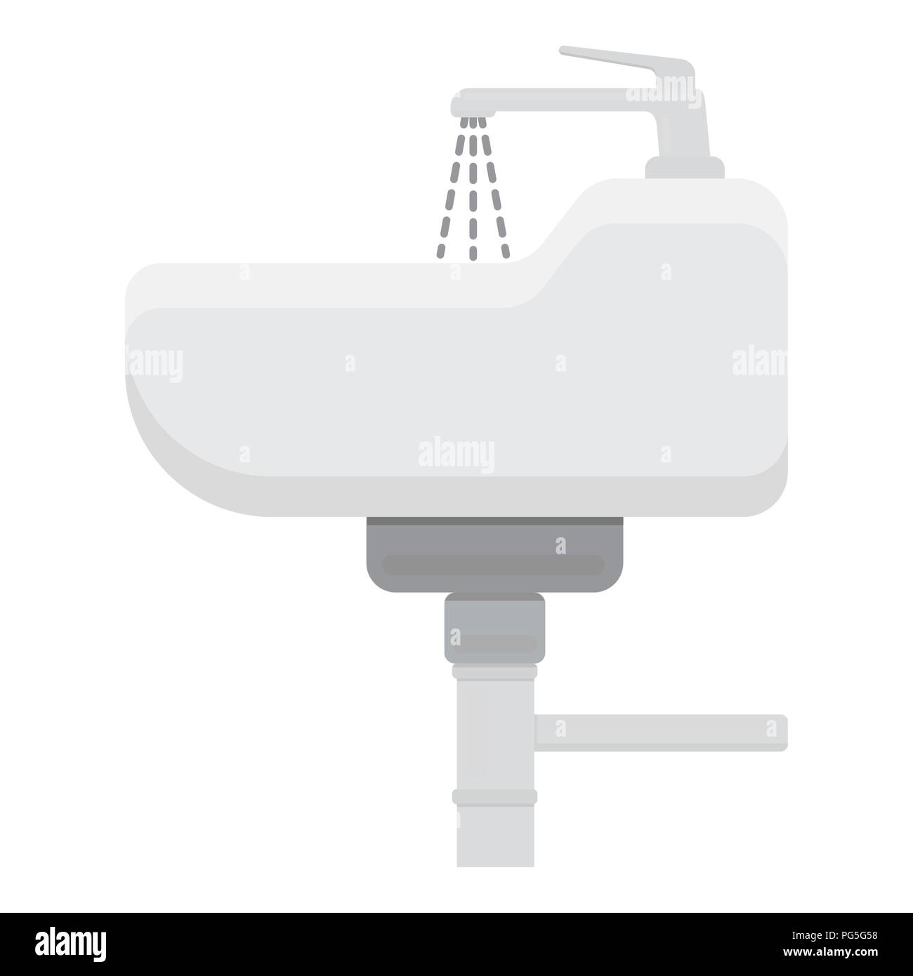 Sink icon in monochrome style isolated on white background. Plumbing ...