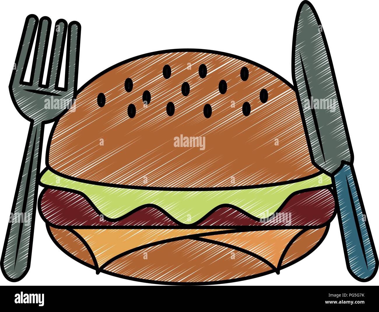 Hamburger fast food scribble Stock Vector Image & Art - Alamy