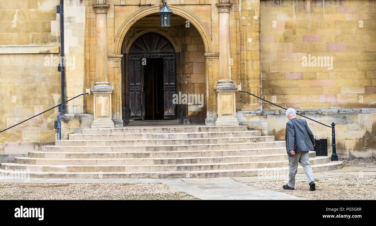 Stairs leading to the entrance of the dining room at Trinity college ...