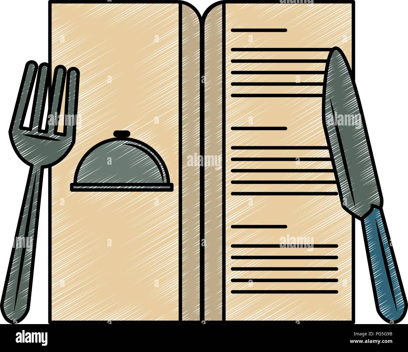 Restaurant menu and cutlery scribble Stock Vector Image & Art - Alamy