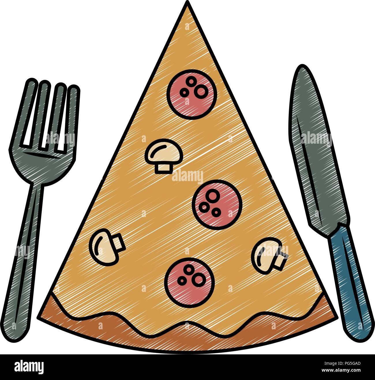 Pizza fast food scribble Stock Vector Image & Art - Alamy