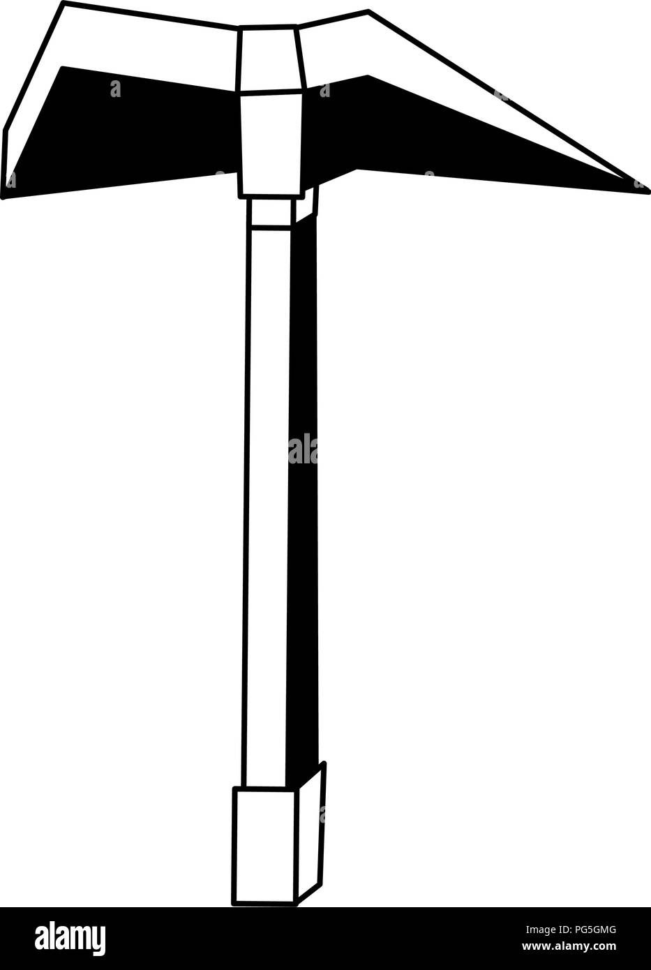 Pick tool isolated in black and white Stock Vector Image & Art - Alamy