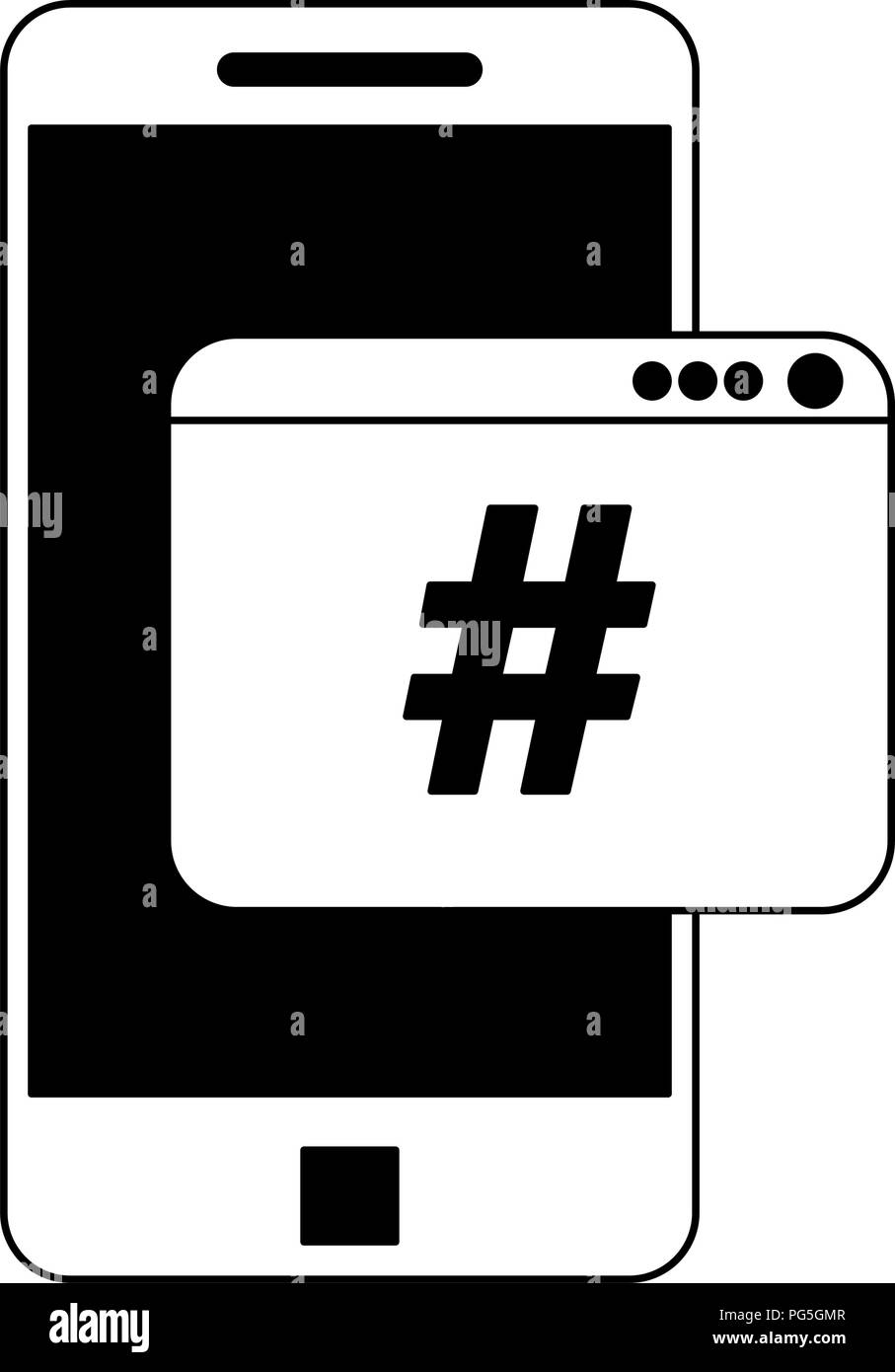 Smartphone programming code symbol in black and white Stock Vector Image & Art - Alamy