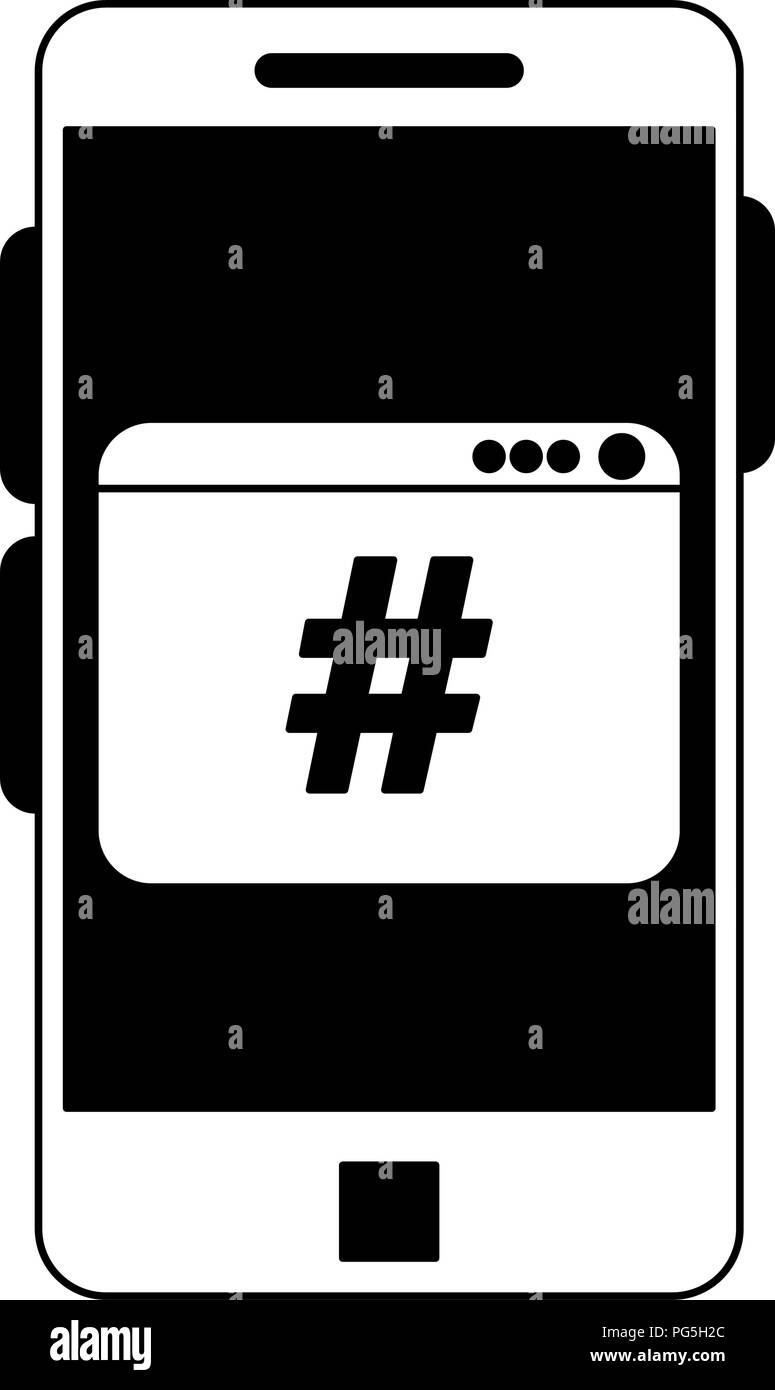 Smartphone programming code symbol in black and white Stock Vector Image & Art - Alamy