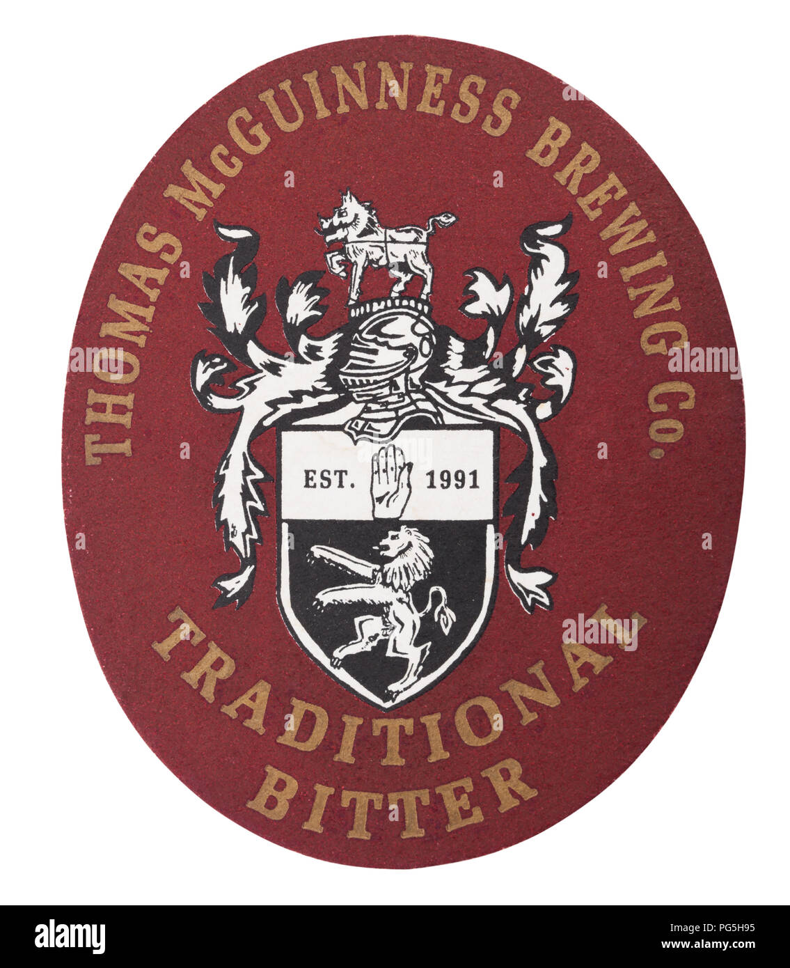 LONDON, UK - AUGUST 22, 2018: Thomas McGuinness Traditional bitter ...