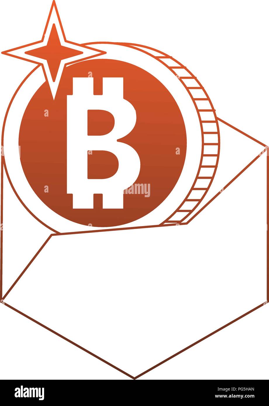 Bitcoin envelope transfer red lines Stock Vector Image & Art - Alamy