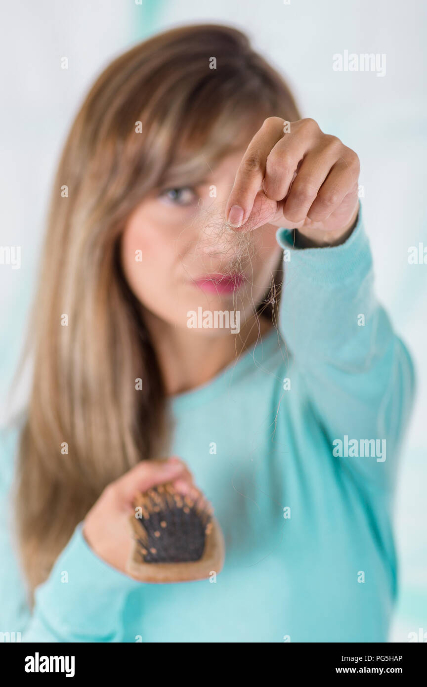 Close up of selective focus of woman pointing the hand in front of her ...