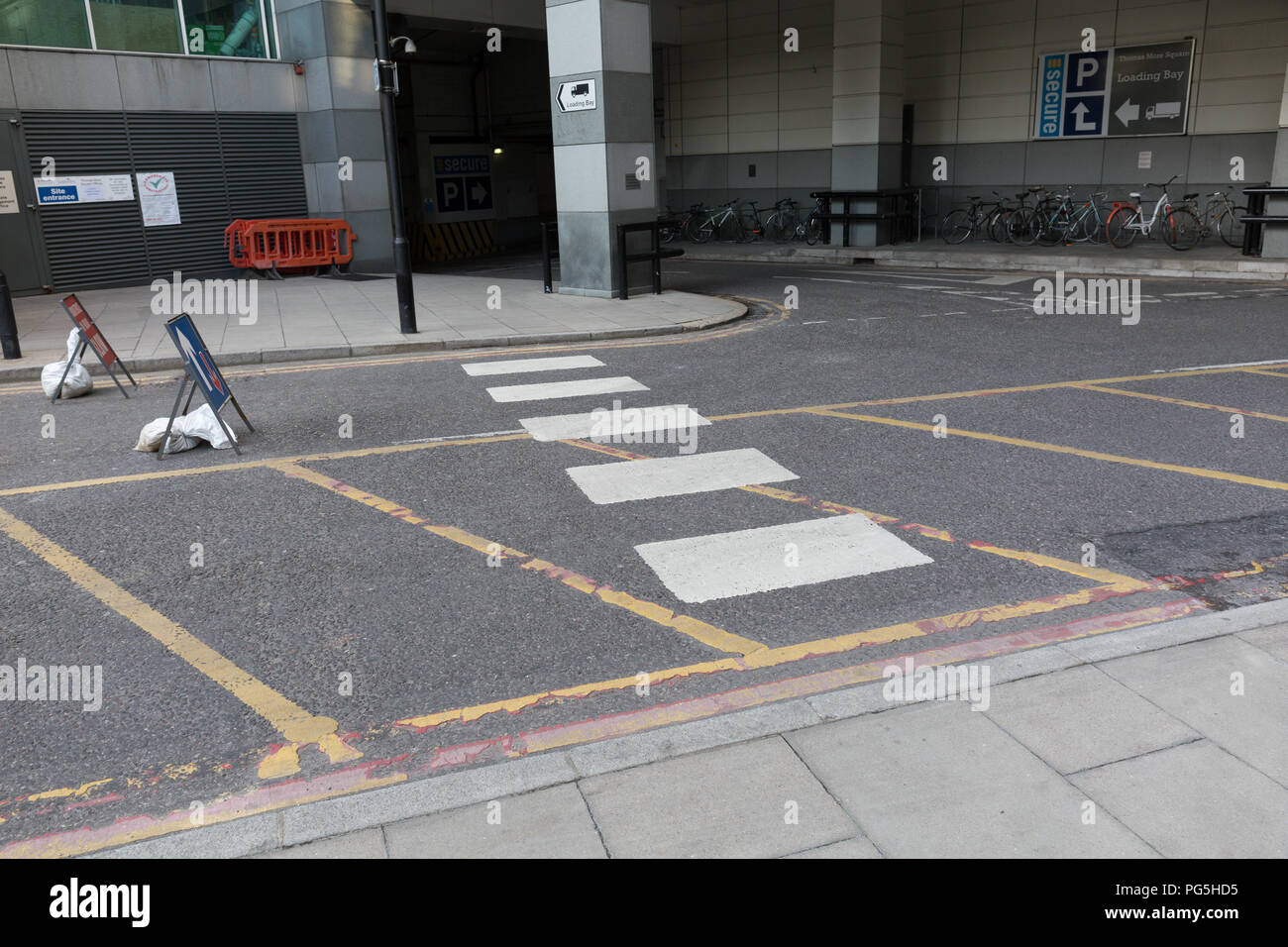 Zebra crossing at Thomas More Square Stock Photo - Alamy