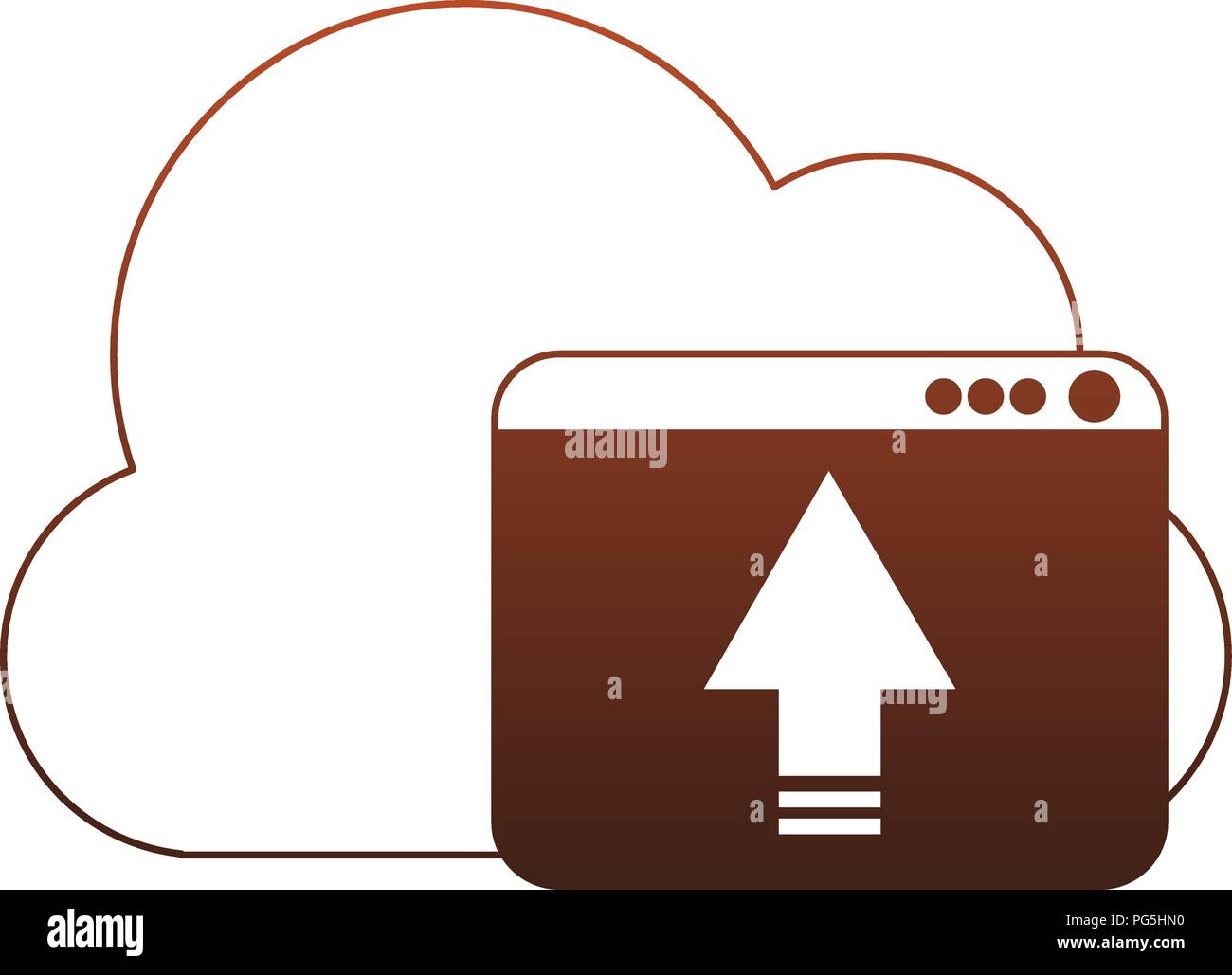 Cloud computing upload red lines Stock Vector Image & Art - Alamy