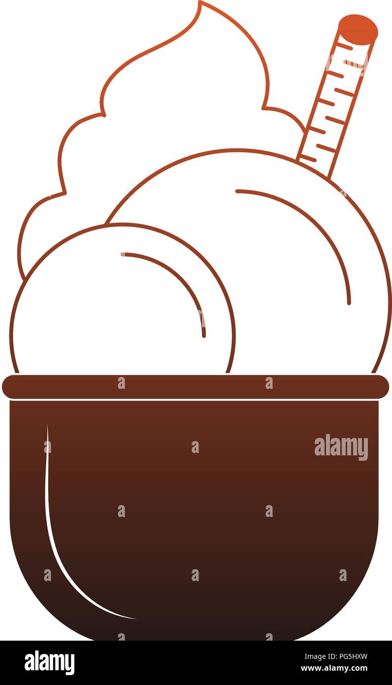 Ice cream scoops on cup red lines Stock Vector Image & Art - Alamy