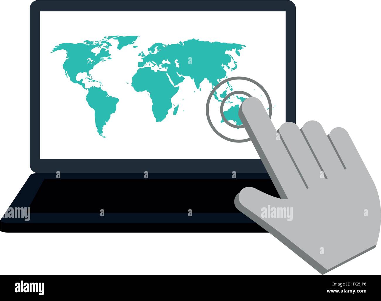 Cursor touching laptop screen Stock Vector Image & Art - Alamy