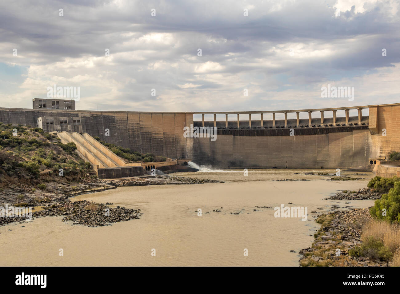 Norvalspont, South Africa - below the wall of the Gariep Dam on the ...